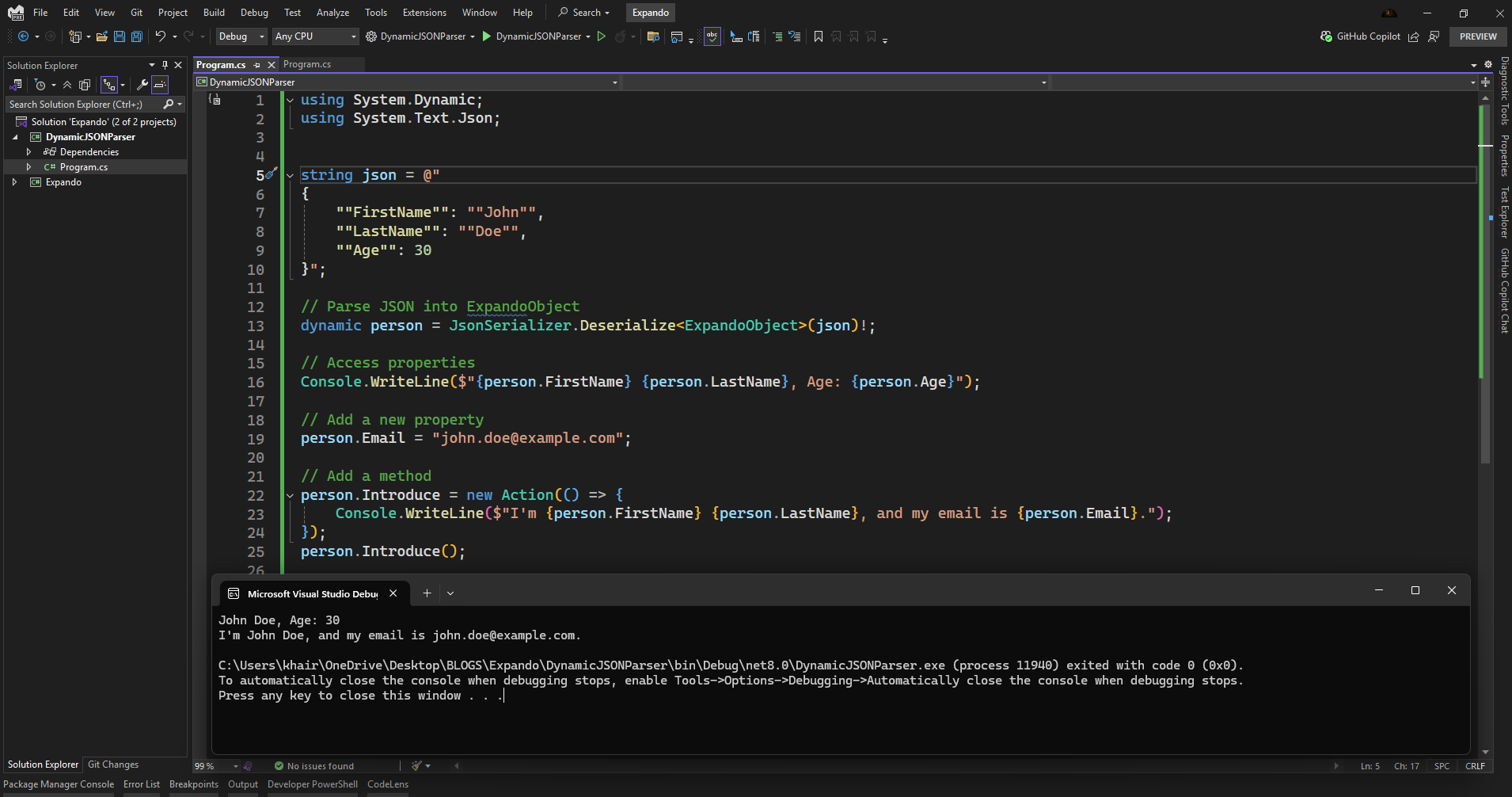 ExpandoObject in .NET: Making C# Feel Like JavaScript | Vivasoft Ltd.